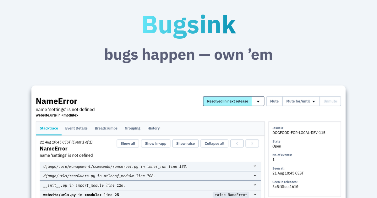 Bugsink: Self-hosted Error Tracking